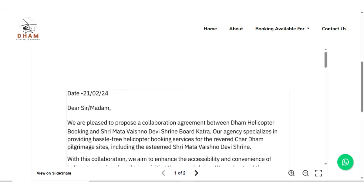 Official Tie-Up with Mata Vaishno Devi Shrine Board – Dham Helicopter ...